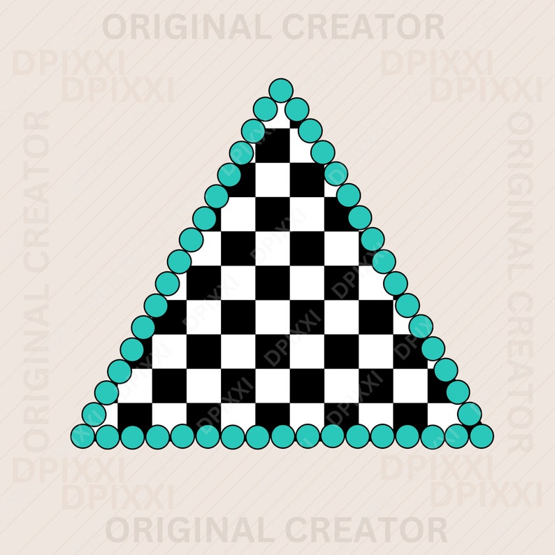 EDITABLE Triangle Checker Frame Png, Svg * Triangle Turquoise Frame ...