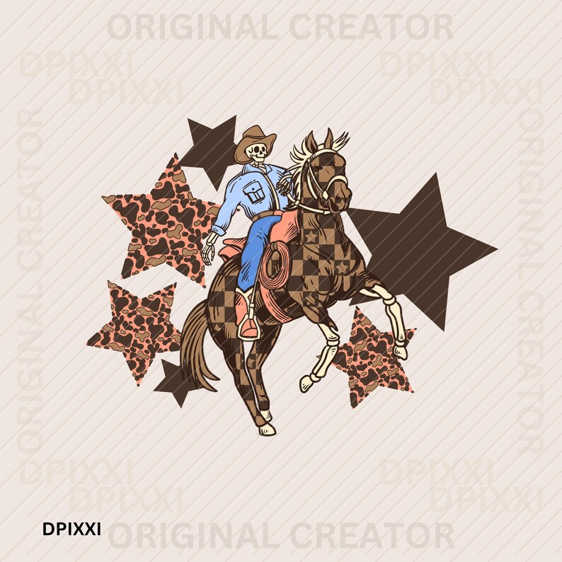 Rodeo Checker Horse Cowboy Star PNG * Western Instant Digital Download ...