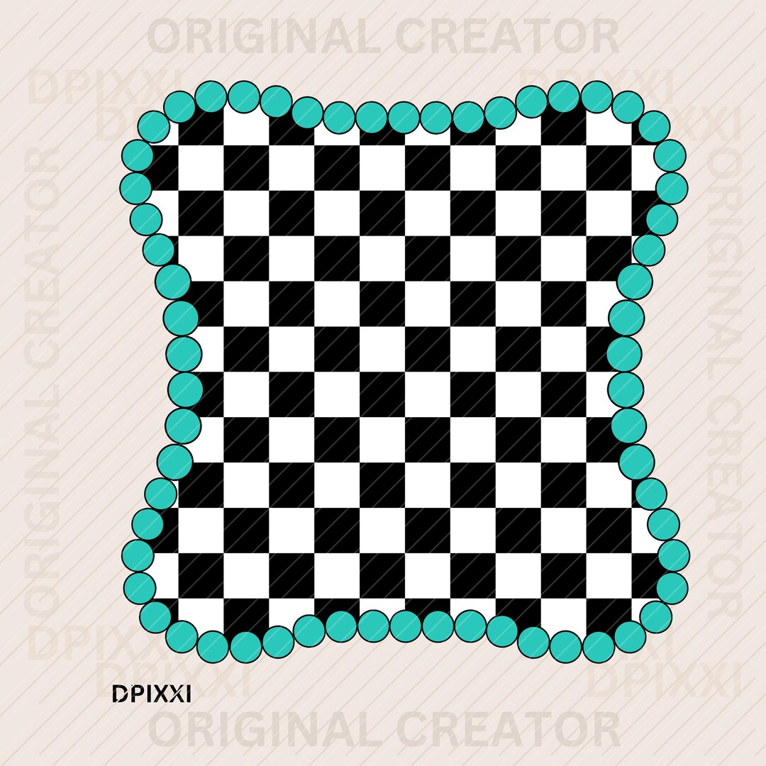 Turquoise Frame Png * Turquoise Checker Shape PNG Digital Download ...