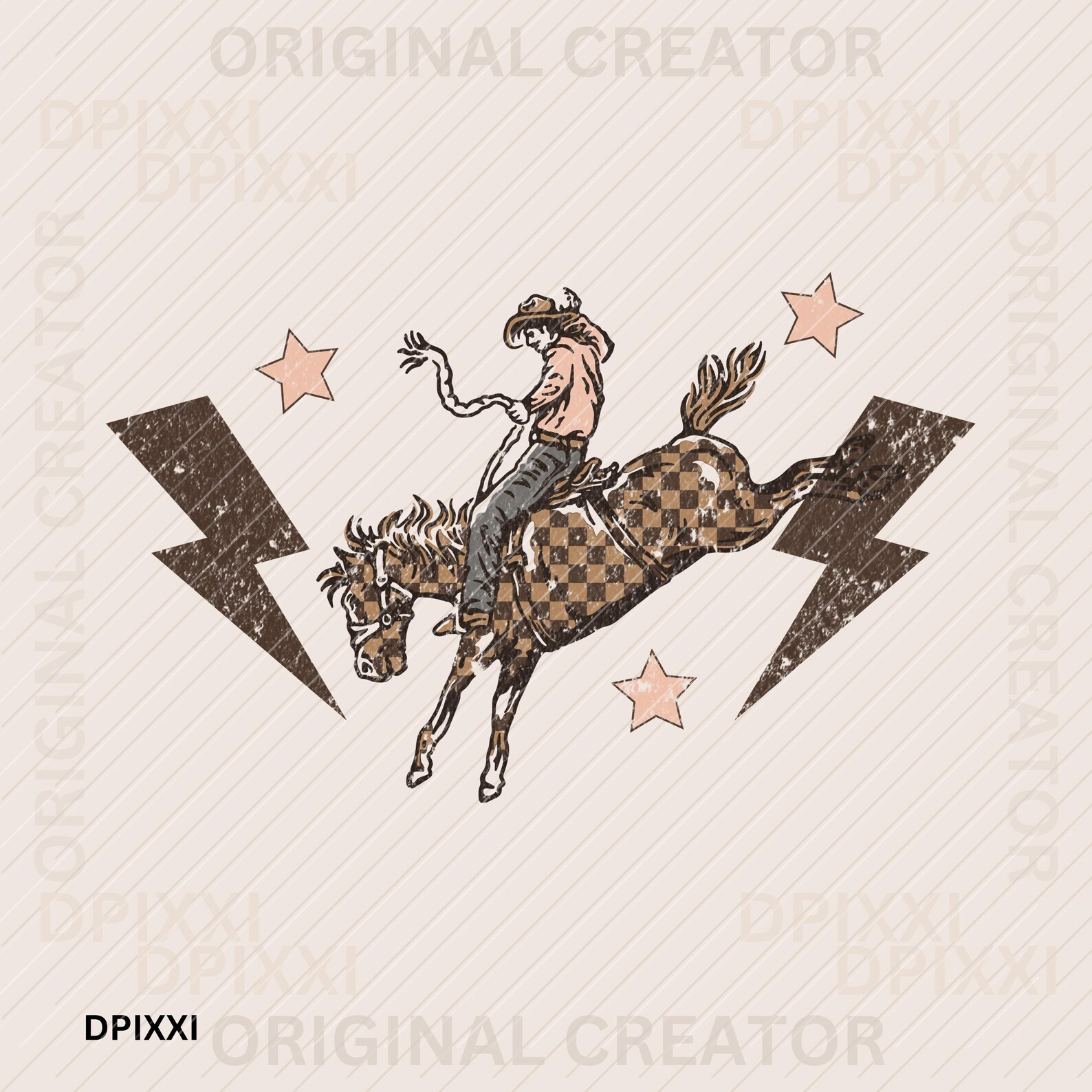 Rodeo Cowboy Checkered Western Instant Digital Download Trendy Western ...