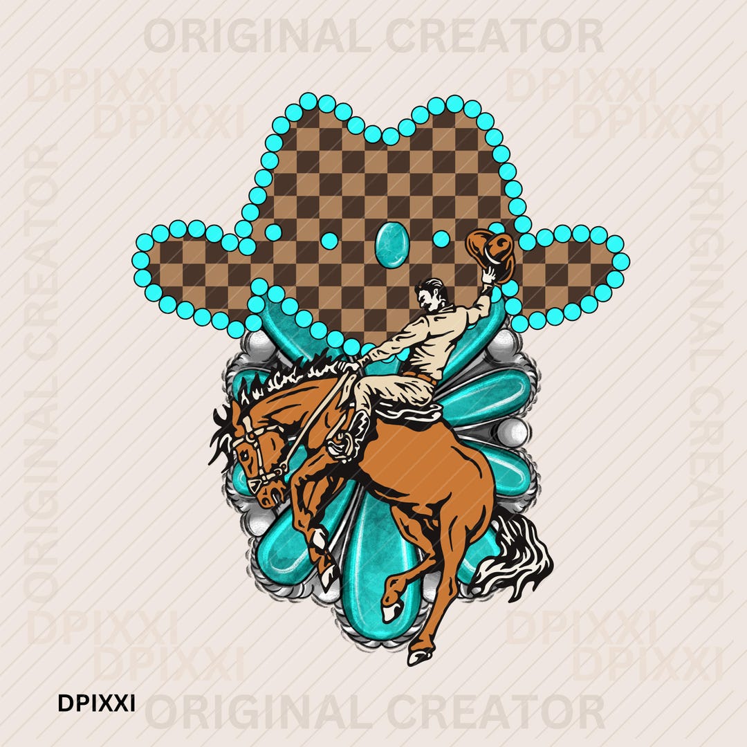 Howdy Cowboy Hat Turquoise Cowboy Western Instant Digital Download ...