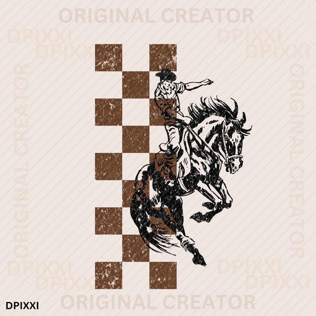 Rodeo Cowboy Png #94 * Checkered Western Instant Digital Download ...