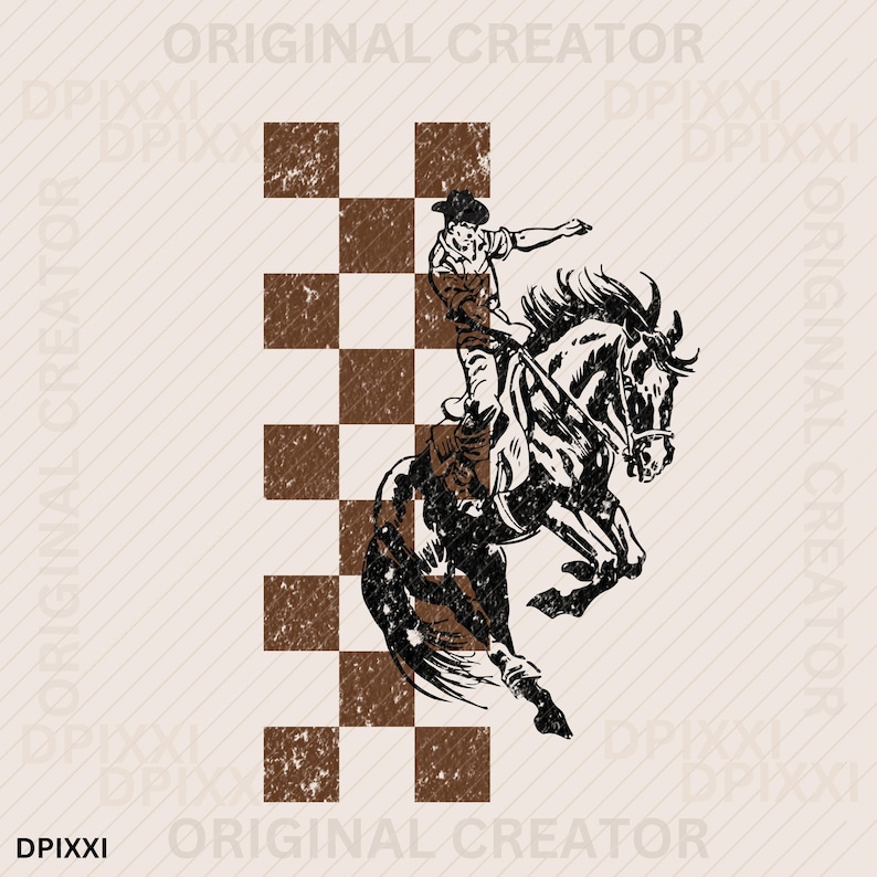 Rodeo Cowboy Png #94 * Checkered Western Instant Digital Download ...