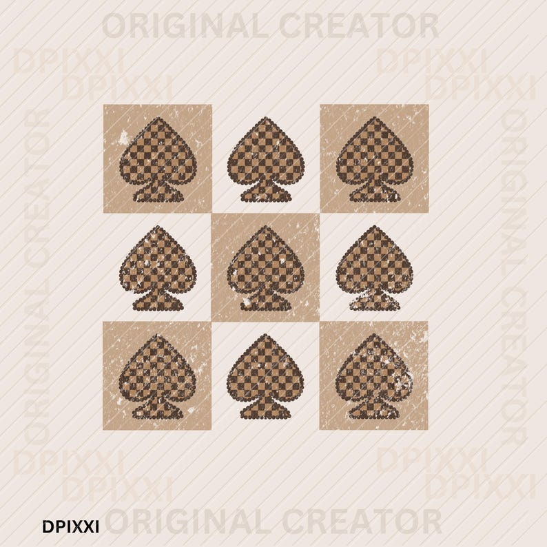 Checker Spade in Box PNG * Instant Digital Download | Trendy Western ...