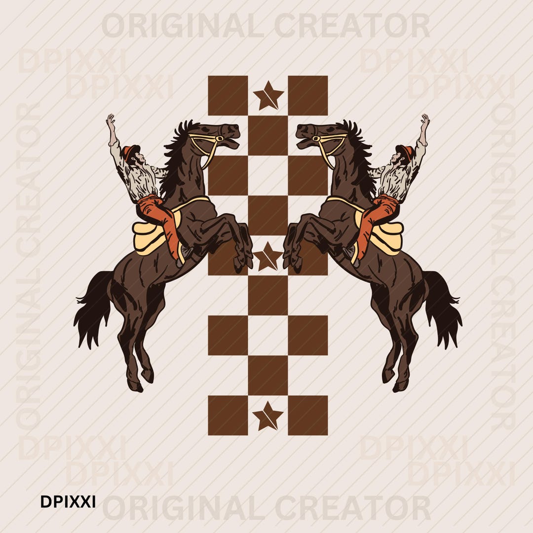 Cool Rodeo Cowboy Checkered Western Instant Digital Download | Trendy ...