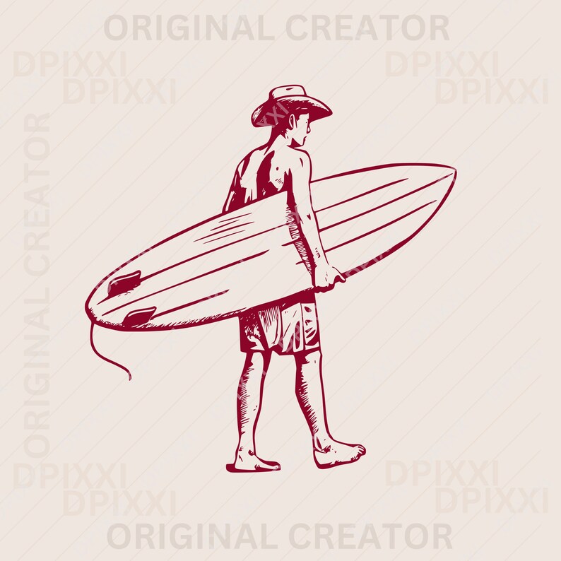 EDITABLE Surf Bundle Png, Svg * Cowboy Surf Horse Surfboard Cowgirl ...