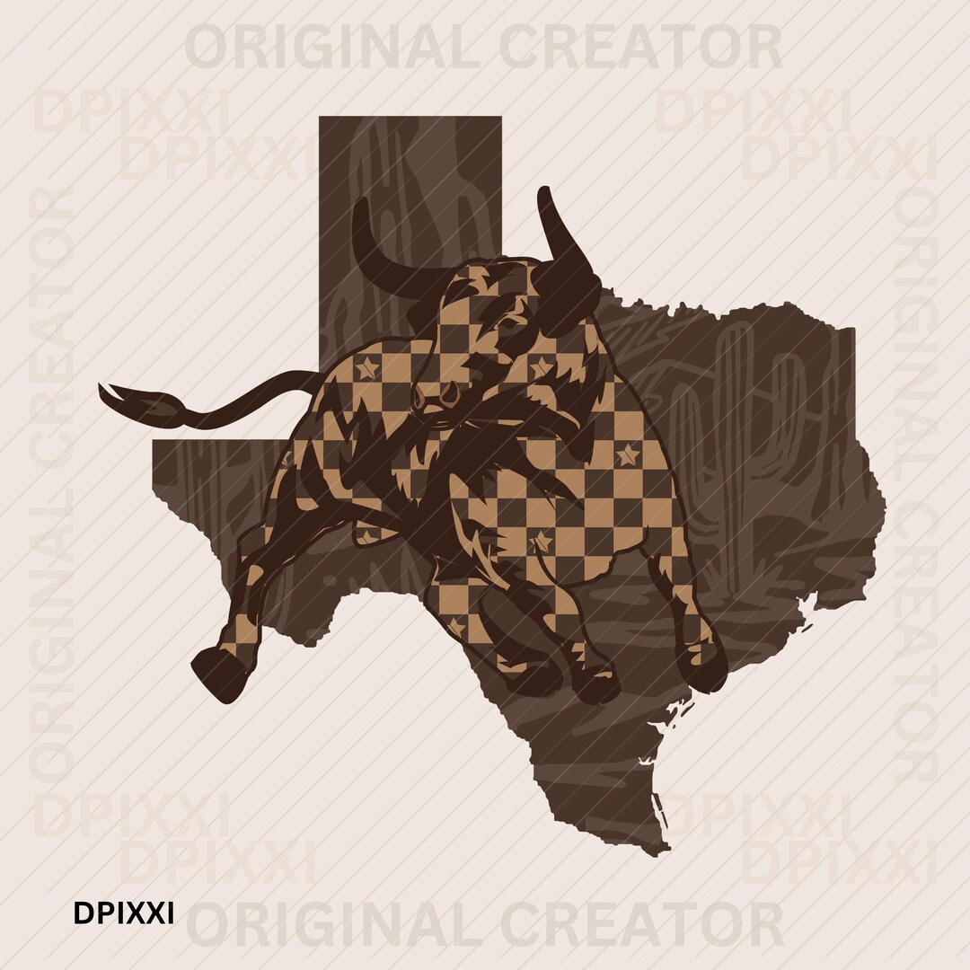 Texas Checker Bull PNG * Western Instant Digital Download | Trendy ...