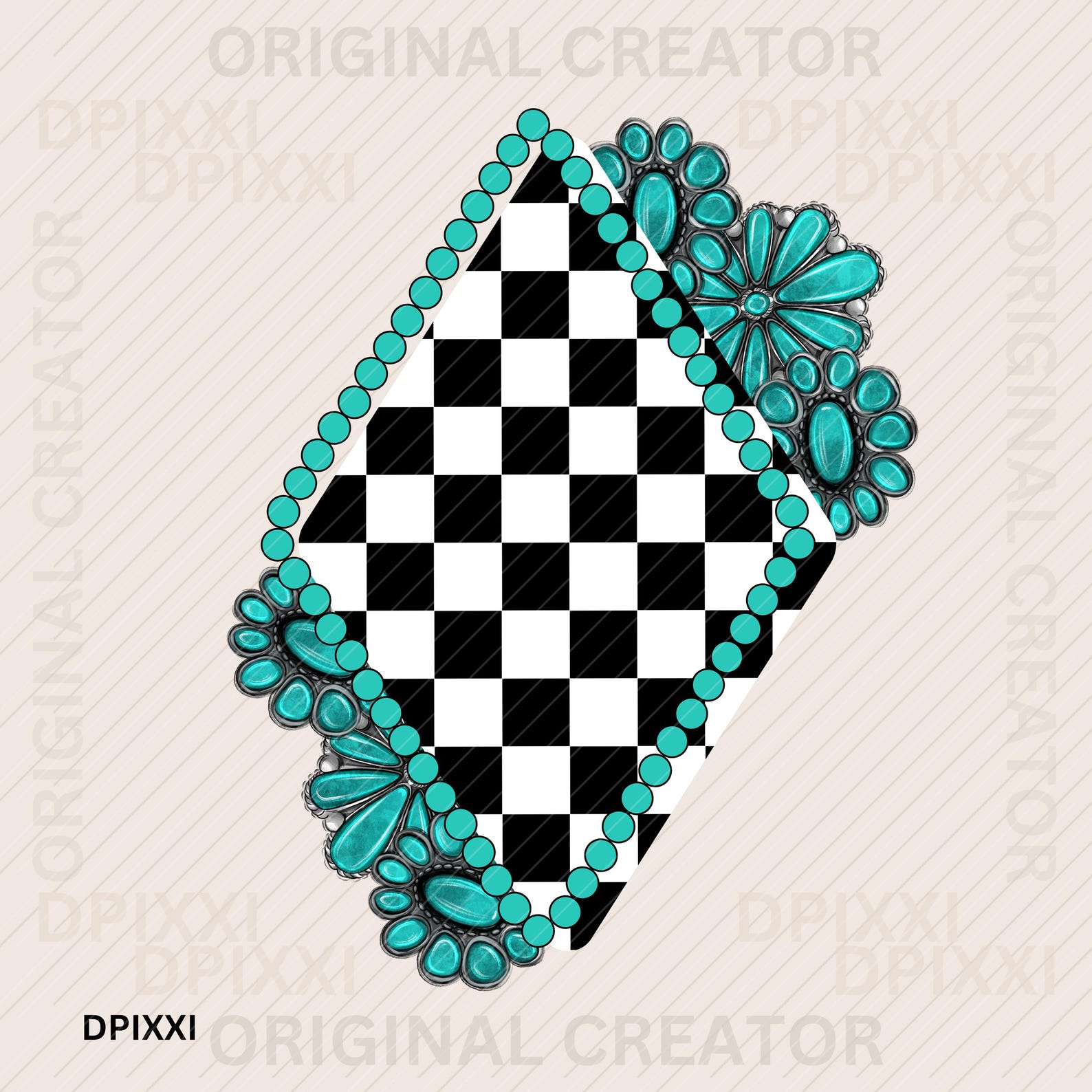 Png, Svg 4 SET EDITABLE #99 * Diamond Turquoise Checker Gemstone Shape ...