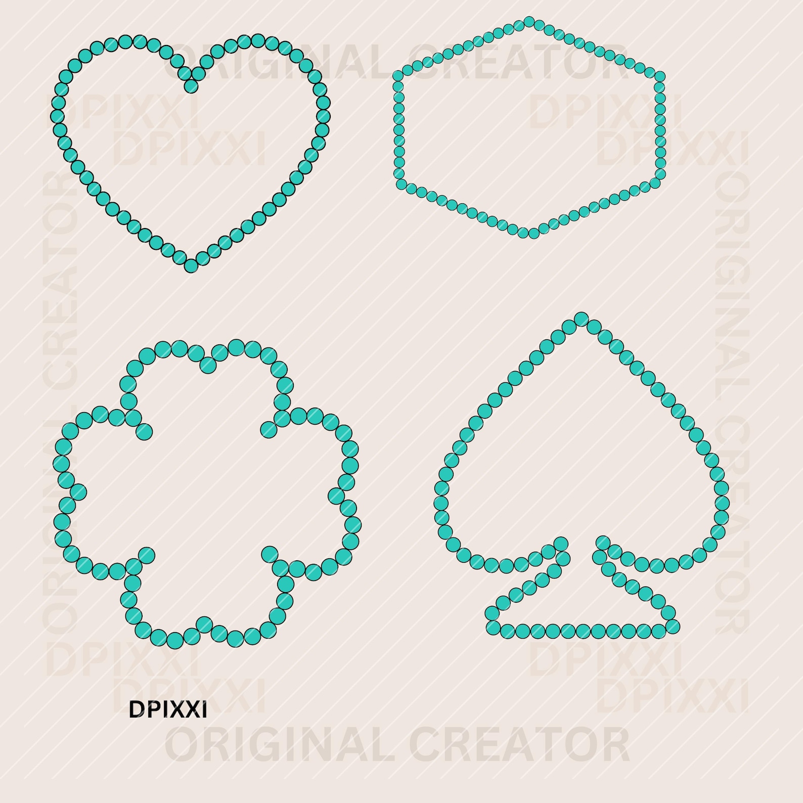 EDITABLE Bundle Turquoise Border Frame Png, Svg * Digital Art Shapes ...