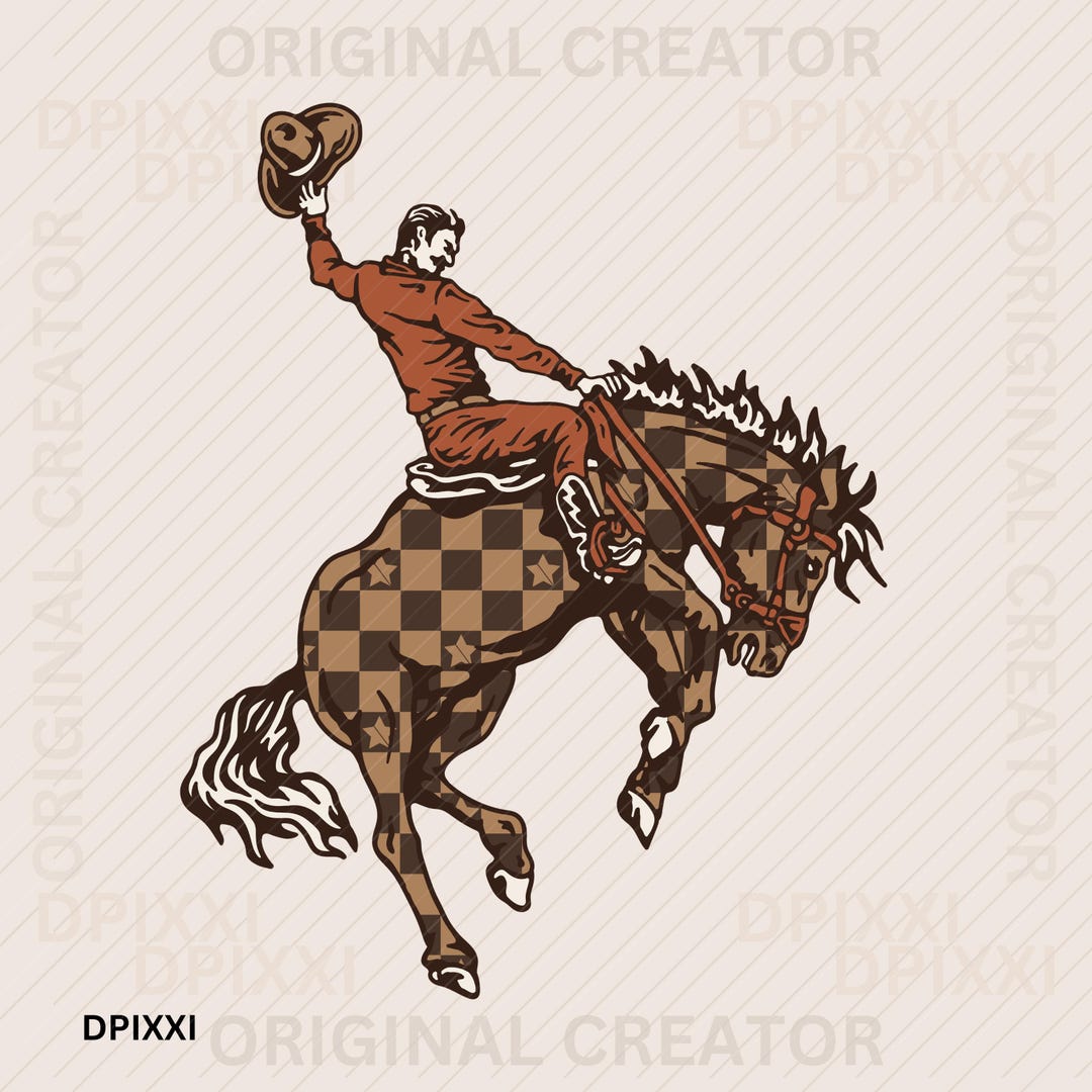 Asset Howdy Cowboy Checker Horse PNG * Western Instant Digital Download ...
