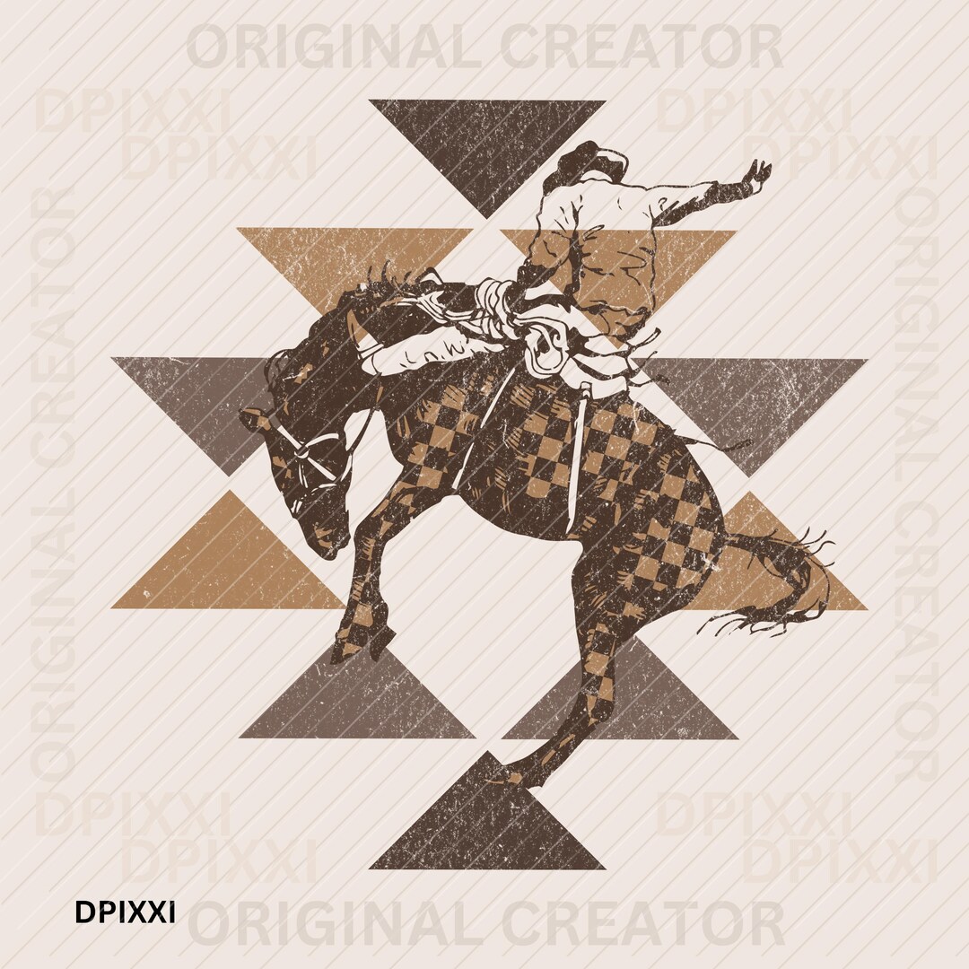 Cowboy & Aztec Fusion Printable Art Png #51 | Vintage Shirt Design ...