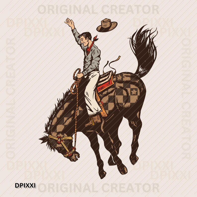 Bundle #2 Checker Horse Cowboy PNG * Western Checker Clipart, Checker ...