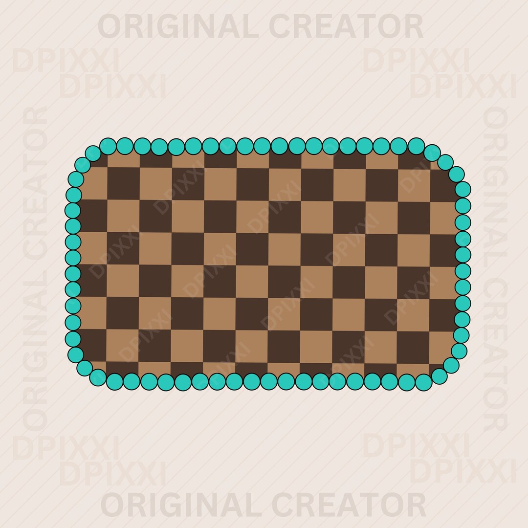 EDITABLE Rectangle Checker Frame Png, Svg * Turquoise Frame, Frame Art ...