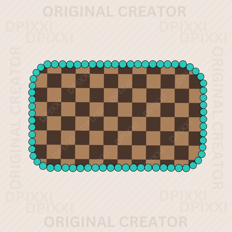 EDITABLE Rectangle Checker Frame Png, Svg * Turquoise Frame, Frame Art ...