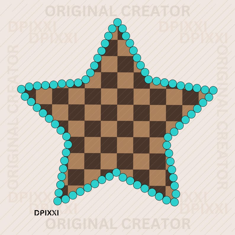 EDITABLE Chocolate Brown Turquoise Star Checker Png * Background ...
