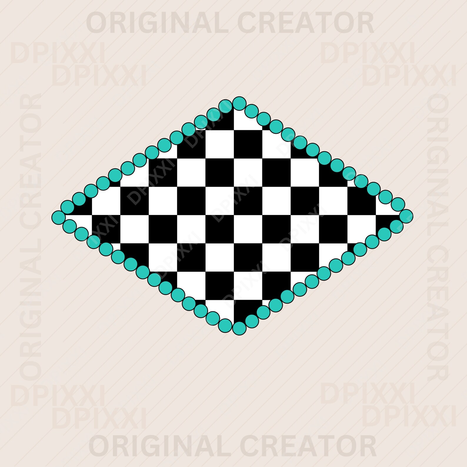 EDITABLE Quadrilateral Checker Frame Png, Svg * Square Turquoise Frame ...