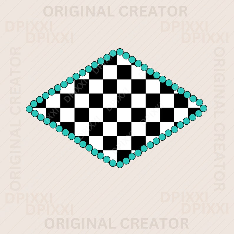 EDITABLE Quadrilateral Checker Frame Png, Svg * Square Turquoise Frame ...