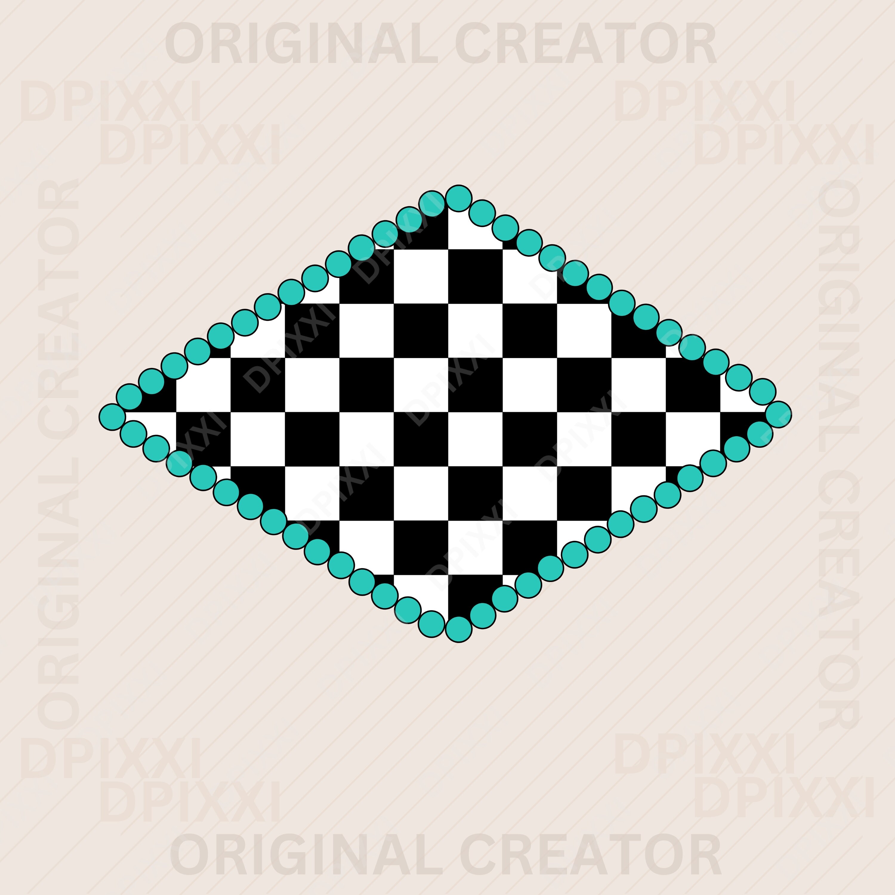EDITABLE Quadrilateral Checker Frame Png, Svg * Square Turquoise Frame ...