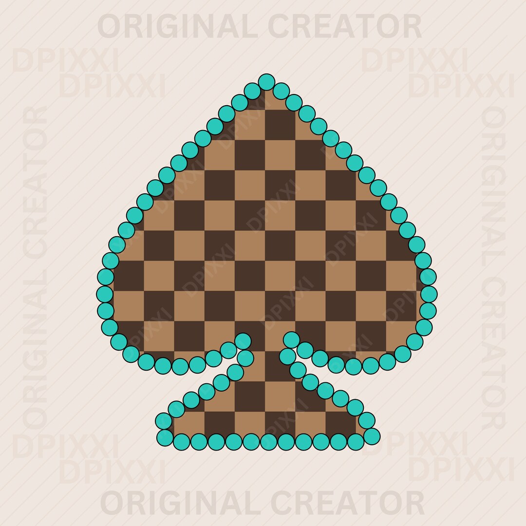 EDITABLE Spade Checker Frame Png, Svg Turquoise Frame, Frame Art Mockup ...