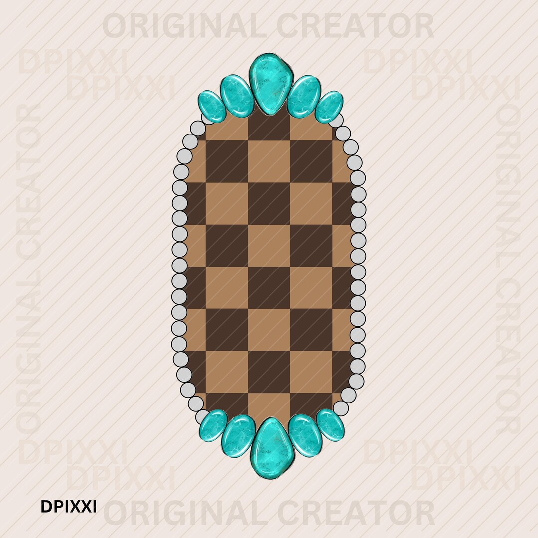 Turquoise Pearl Checker Shape PNG #103 * Digital Download | Western ...