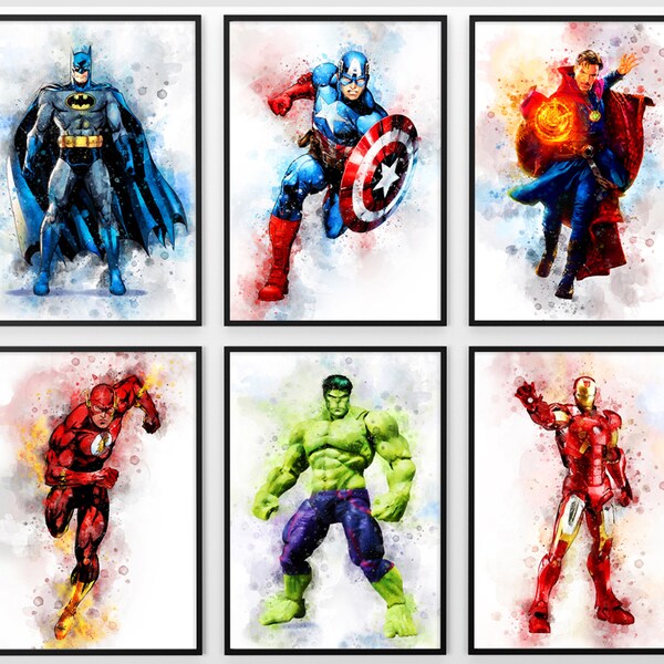 Superhero Wall Art - Etsy UK