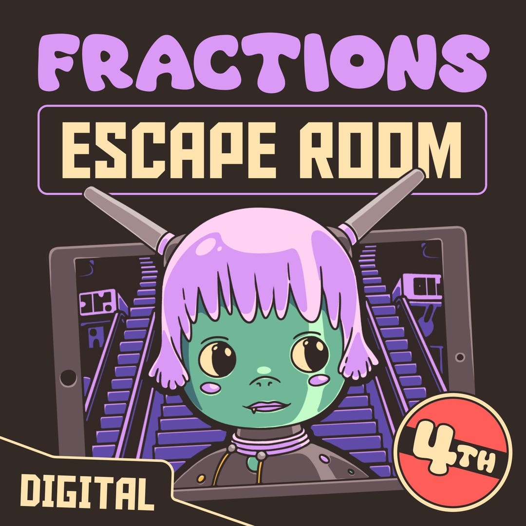 Digital 4th Grade Fractions Escape Room: All-year Math Test Prep Review ...
