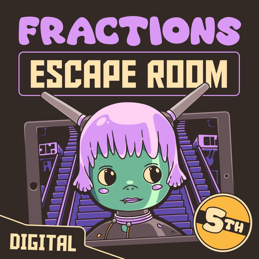 Digital 5th Grade Fractions Escape Room for Kids | All-year Math Test ...