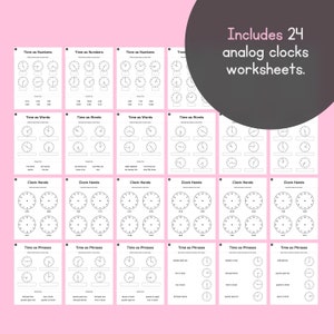 Analog Clocks – 1st, 2nd, 3rd Grade Telling Time Worksheets – no Prep ...