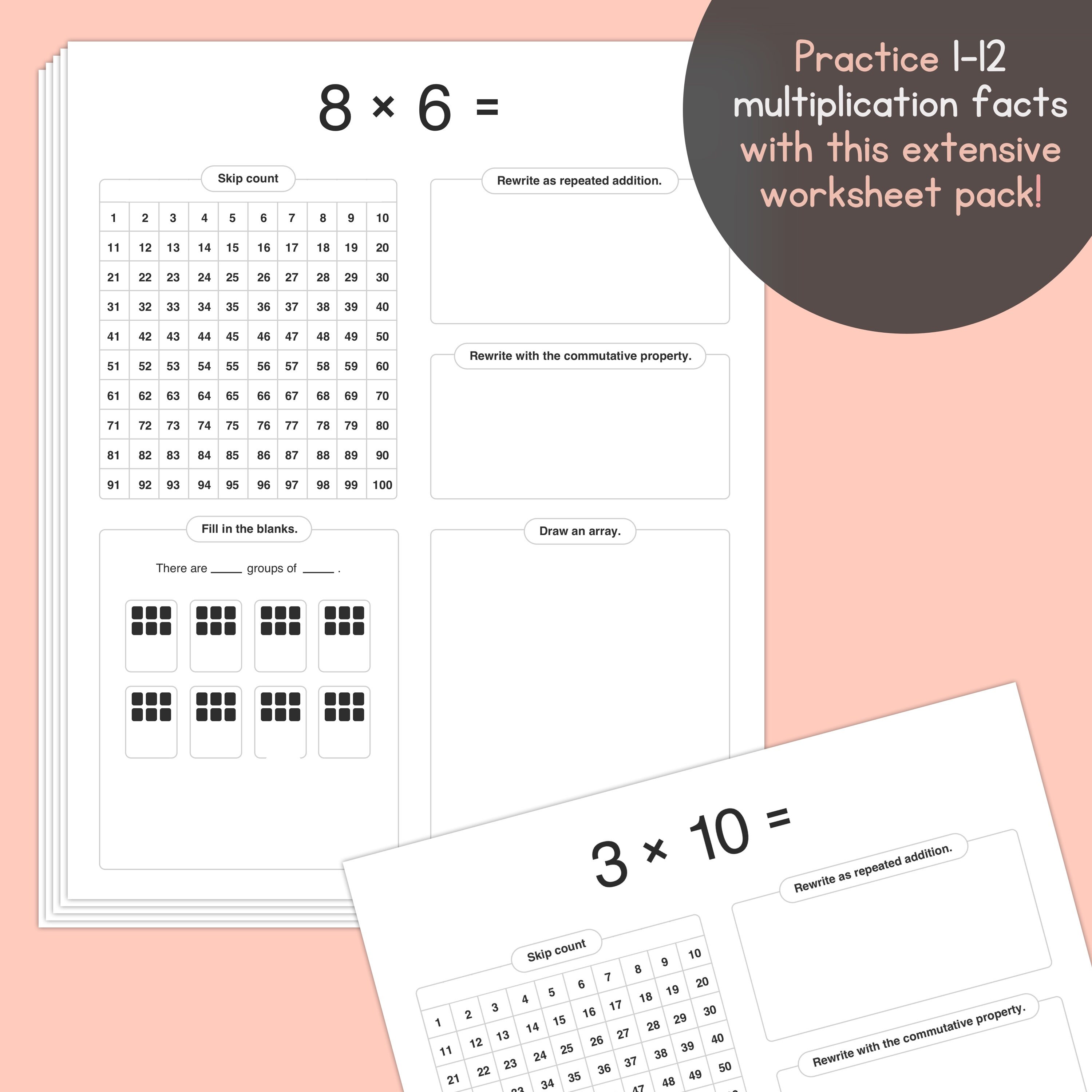 Multiplication Facts Megapack –1st, 2nd, 3rd Grade Multiplication ...