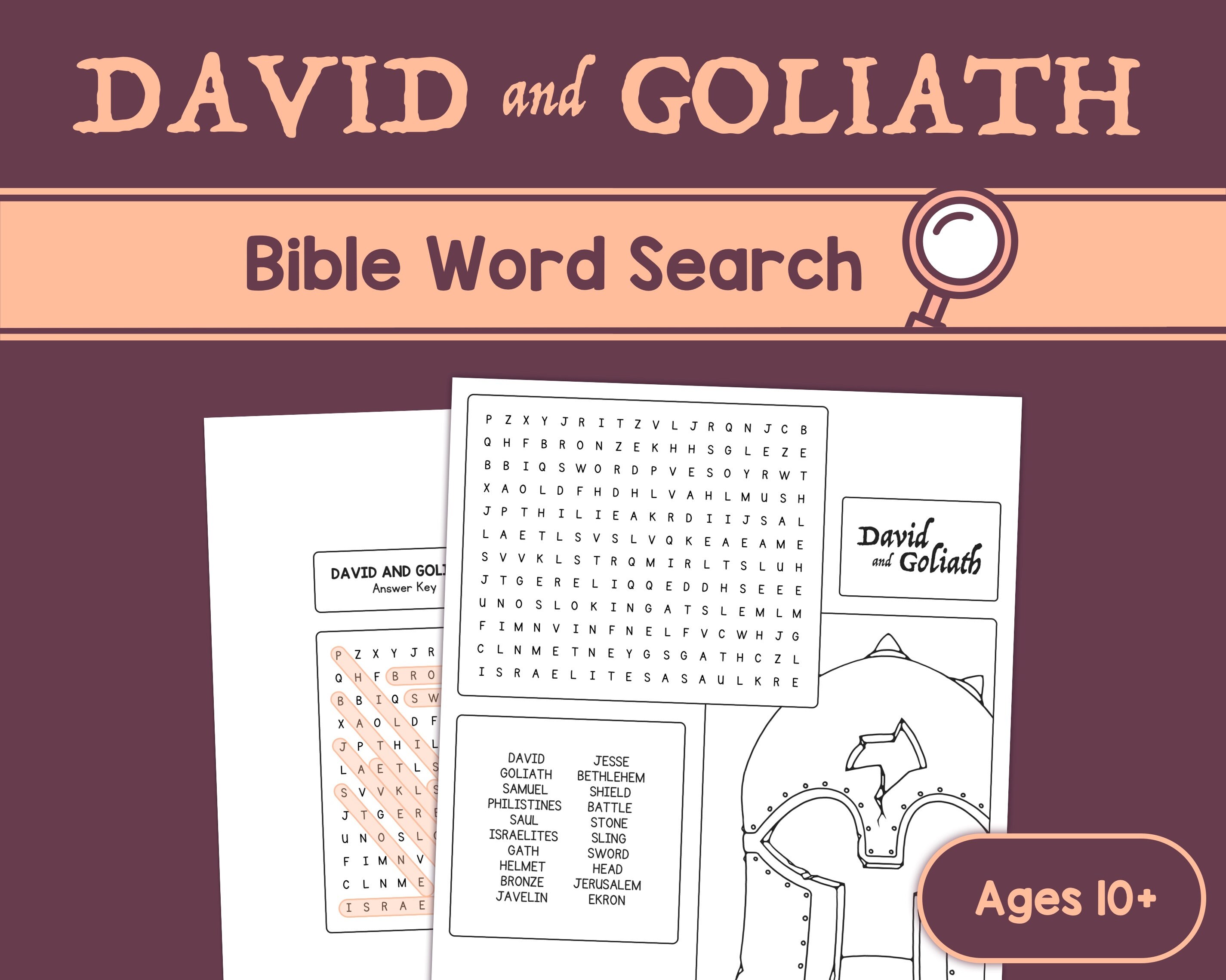 David And Goliath Word Search