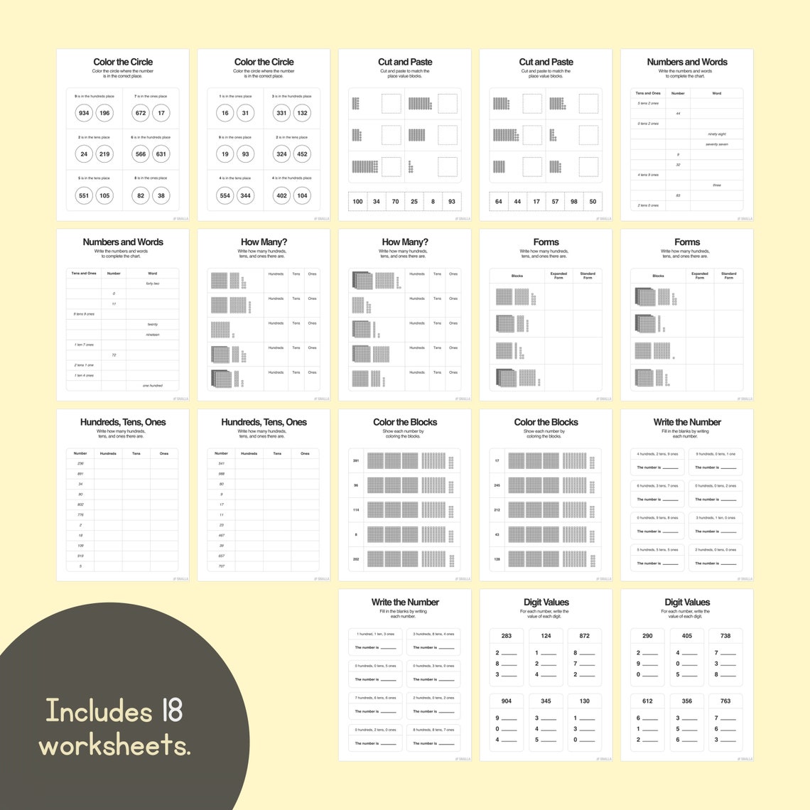 Place Value – 1st, 2nd, 3rd Grade Place Value Worksheets – no Prep ...