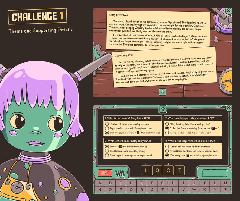 Digital 4th & 5th Grade Story Elements Escape Room for Kids | All-year ...