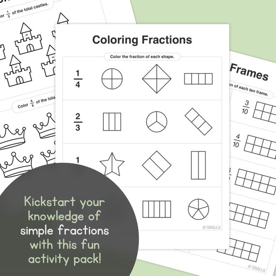 Hojas De Trabajo De Fracciones Para Principiantes