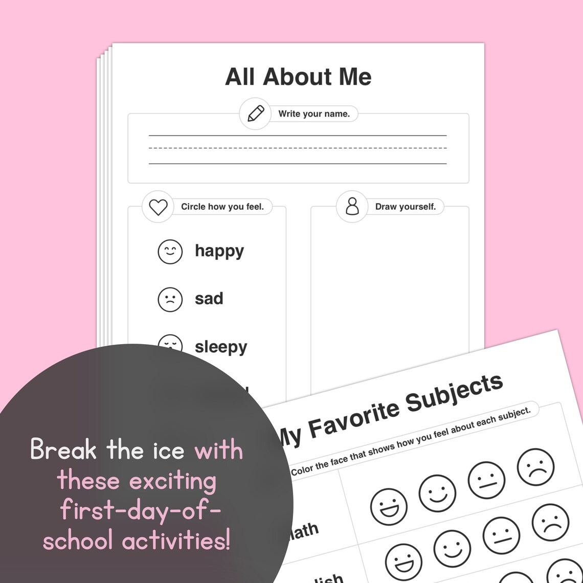 1st-2nd Grade Icebreaker Activities: First Day of School (printable PDF ...