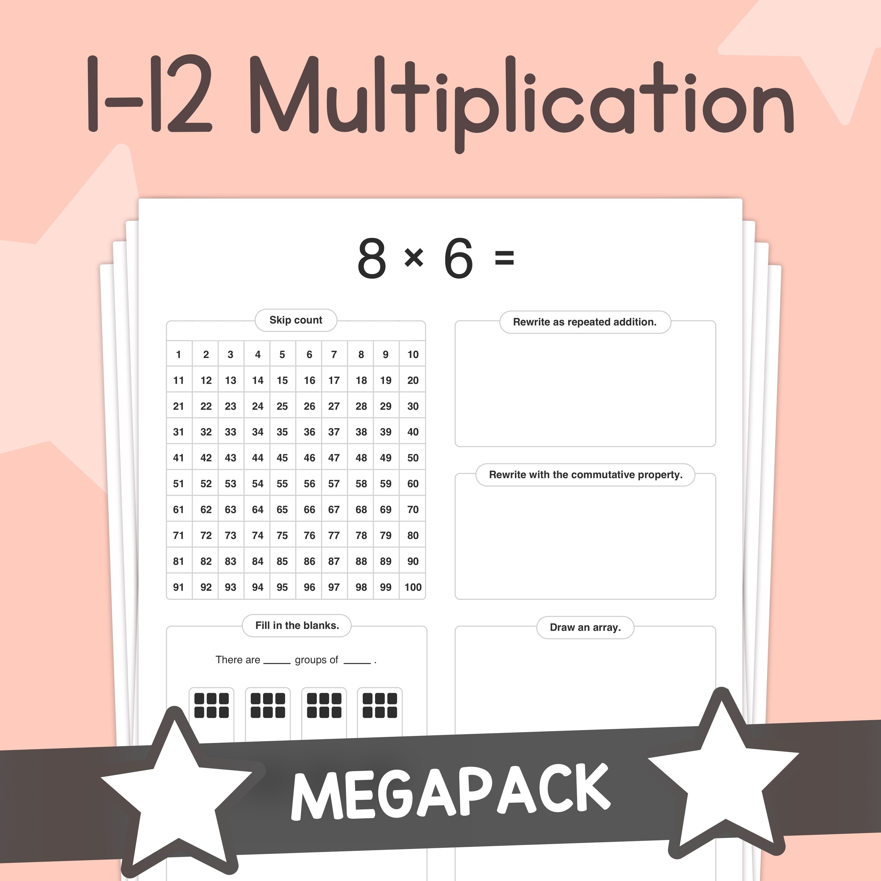 Multiplication Facts Megapack –1st, 2nd, 3rd Grade Multiplication ...