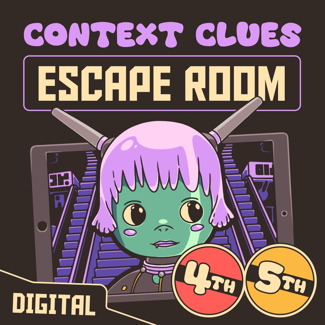Digital 4th-5th Grade Context Clues Escape Room: All-year Reading Test ...