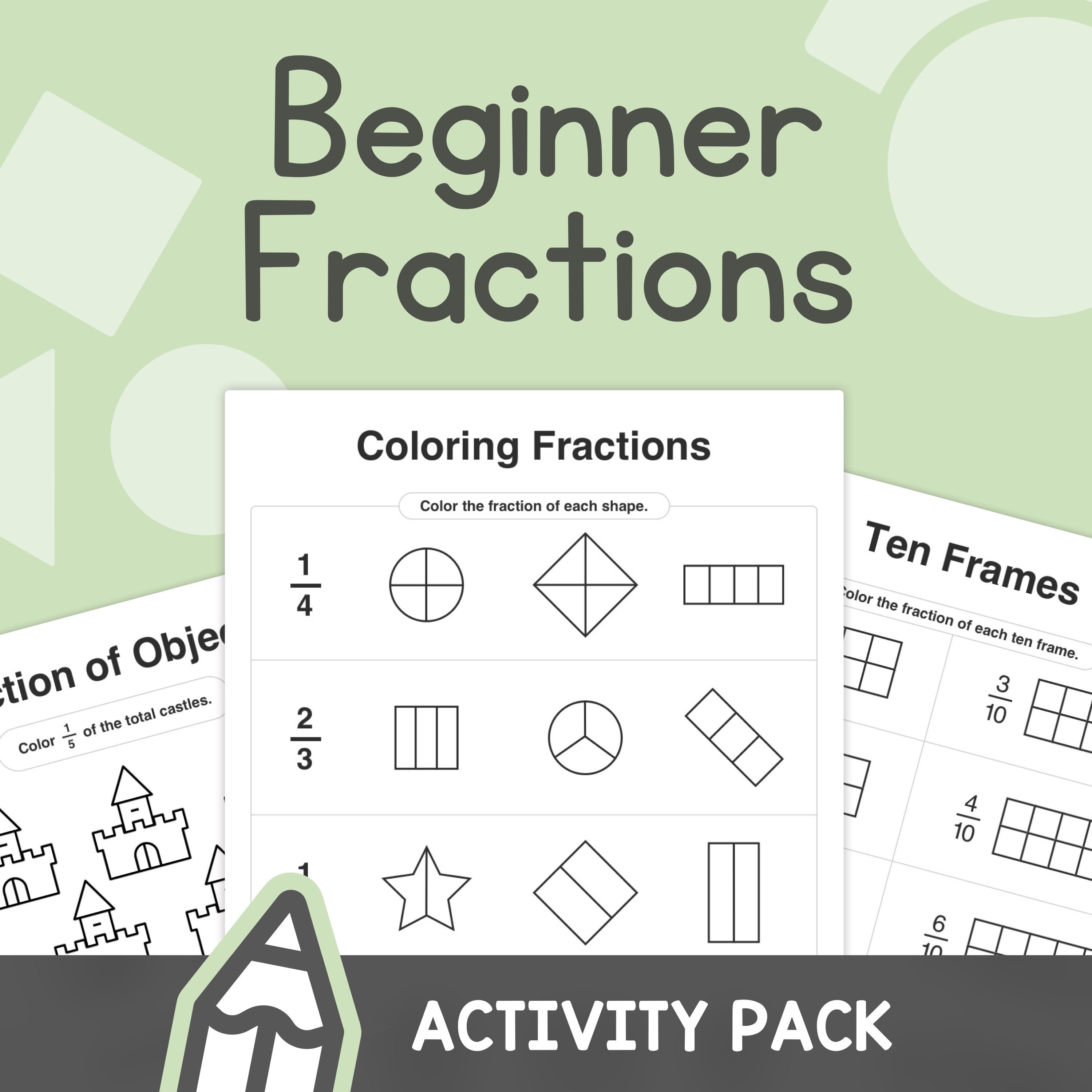 Fractions for Beginners – 1st, 2nd, 3rd Grade Simple Fractions ...