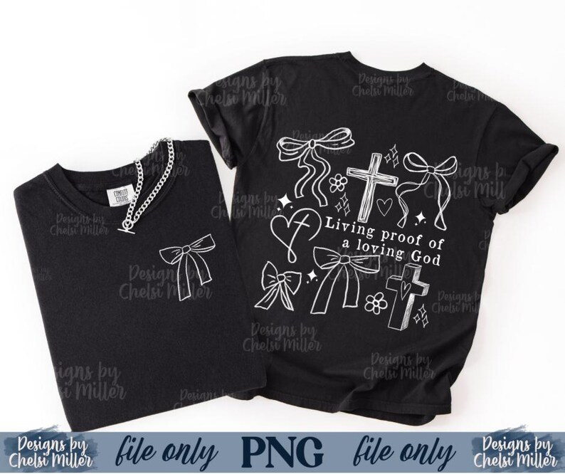Christian PNG | Bow Cross Shirt Design (digital Download) - Etsy
