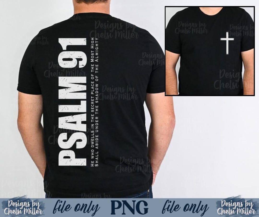 Psalm 91 Christian T-shirt Design | Faith Cross PNG (digital Download ...