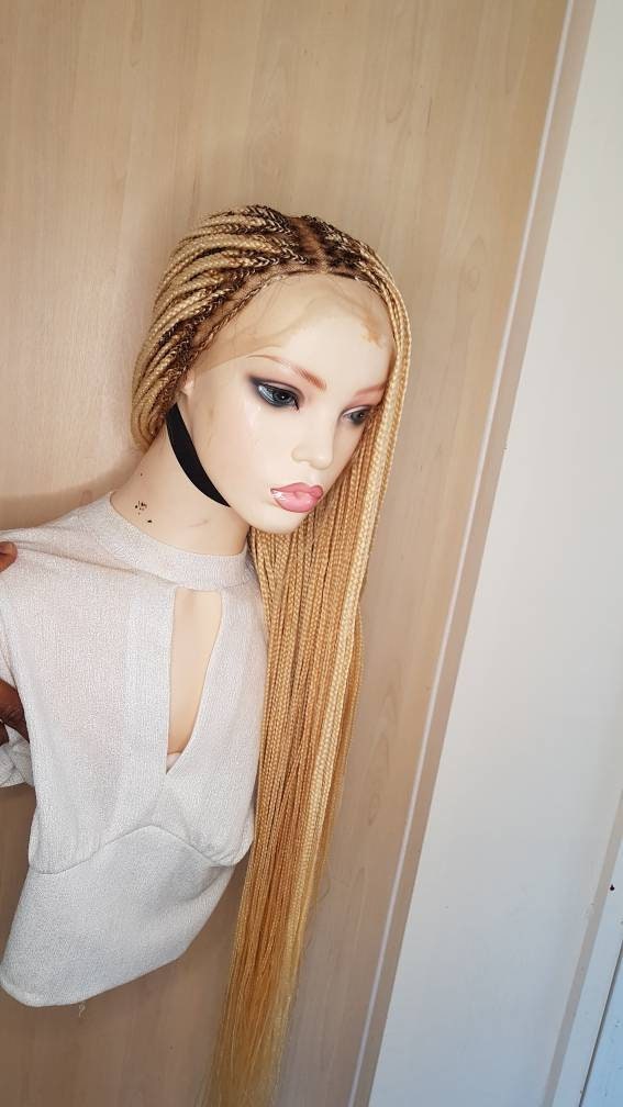 Braided Lace Wig, Hand Braided Wig, Full Lace Wig, Braided Wig for ...