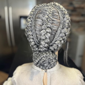 Silver Hair, Cheap Grey Braids, Jumbo Braids Micro Twist Wig, Short ...