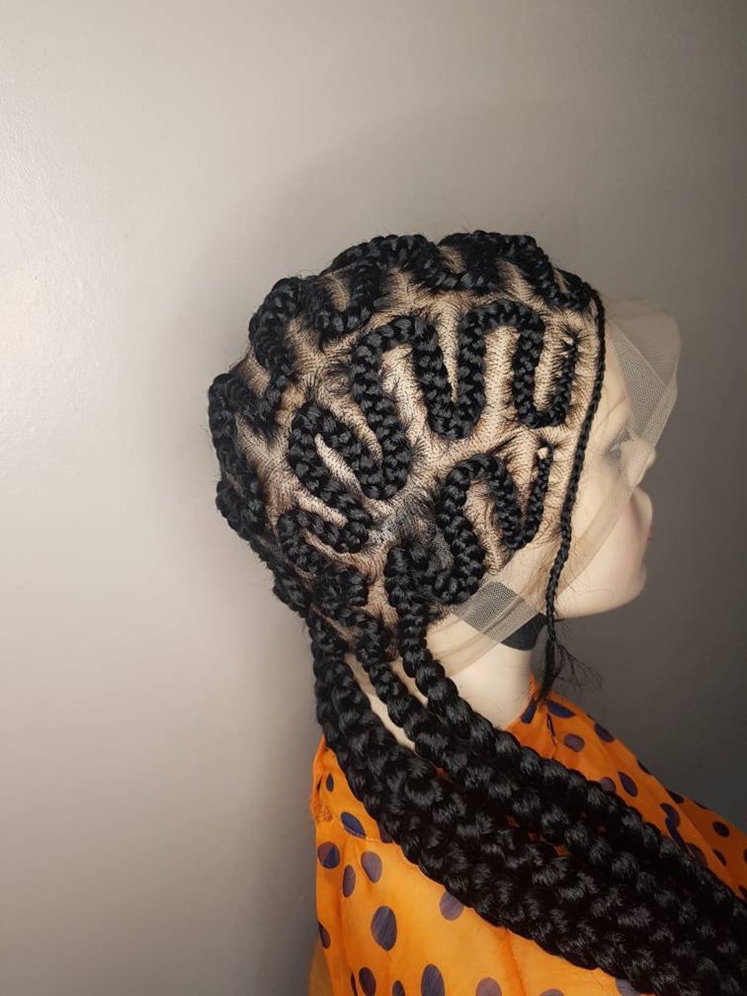 Braided Lace Wig, Zig Zag Hair , Hand Braided Wigs, Hd Lace Wig, Stitch ...