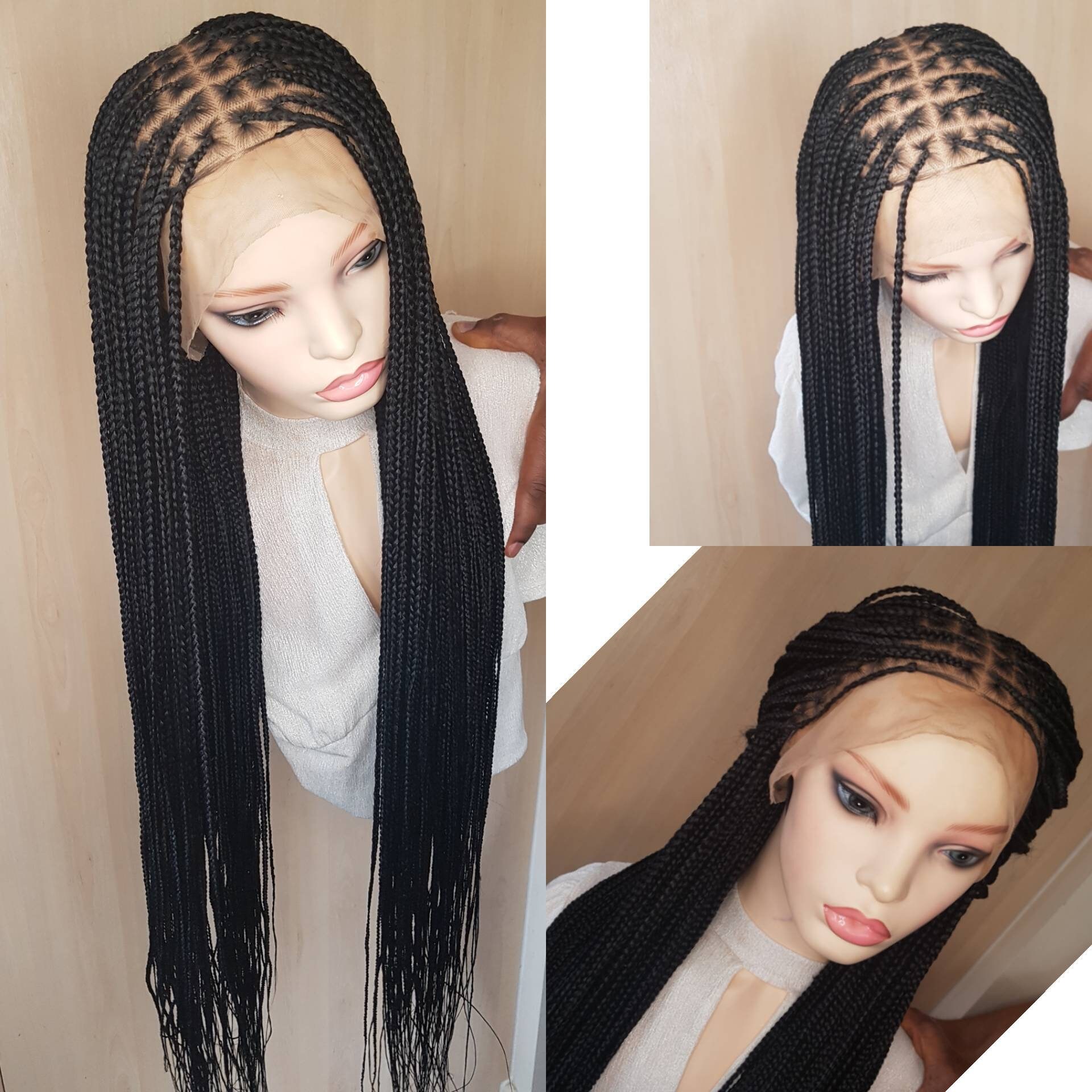 Braided Lace Wig Hand Braided Wig Full Lace Wig Braided Wig - Etsy