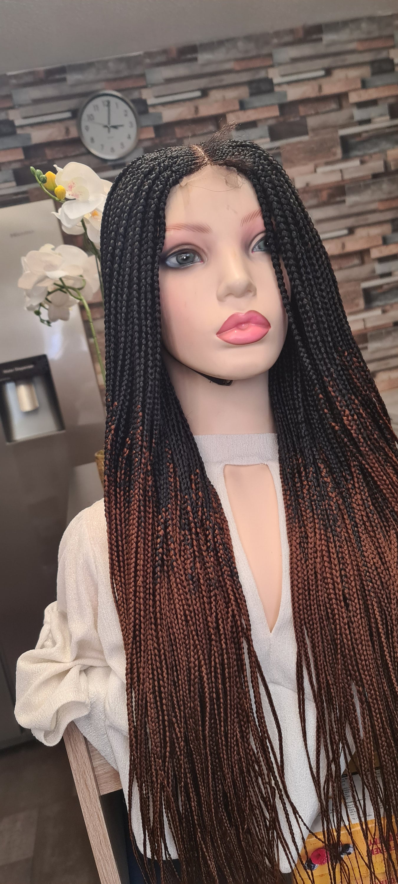 African Braided Wig, Braided Wig for African Women, Braids Wig, Cornrow ...