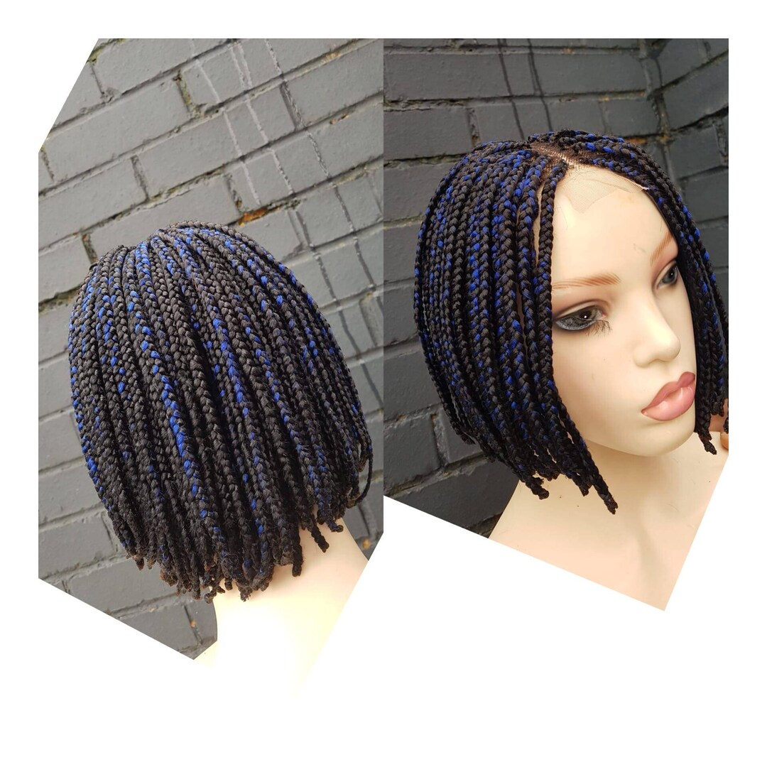 Bob Wig, Blue Bob Wig, Short Bob Wig, 8" Bob Wig. Blue Bob Mix, 2x4 Closure Wig. Closure Wig - Etsy