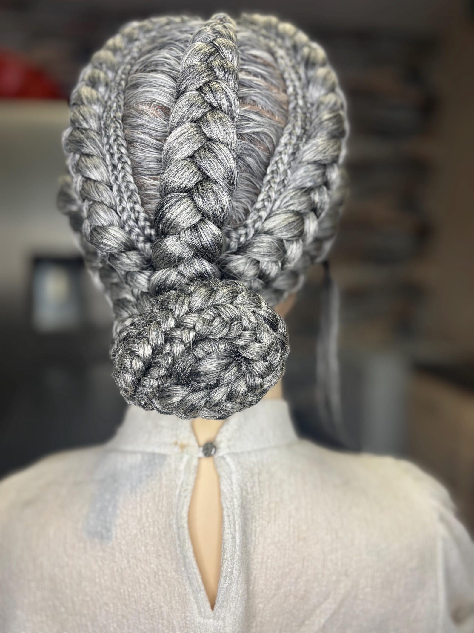 Silver Hair, Cheap Grey Braids, Jumbo Braids Micro Twist Wig, Short ...