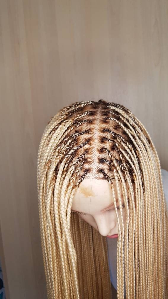 Braided Lace Wig, Hand Braided Wig, Full Lace Wig, Braided Wig for ...