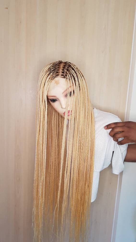 Braided Lace Wig, Hand Braided Wig, Full Lace Wig, Braided Wig for ...