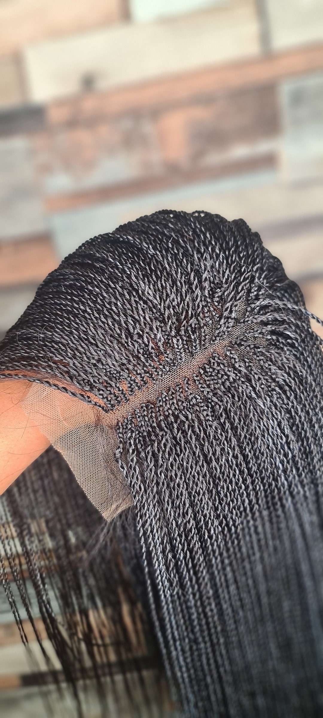 18" Grey Braids, Dark Grey Micro Twist Wig, 16-18 Inches Twist ...