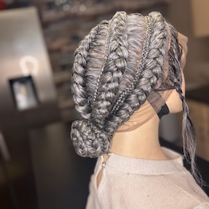 Silver Hair, Cheap Grey Braids, Jumbo Braids Micro Twist Wig, Short ...
